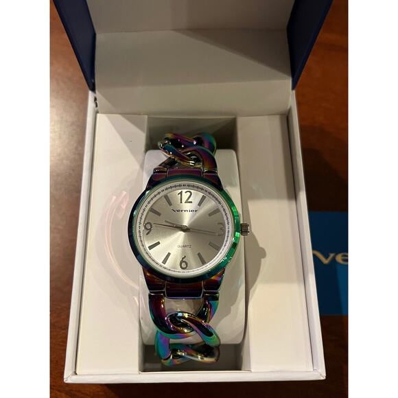 Vhernier | Accessories | Vernier Open Link Oil Slick Rainbow Watch ...